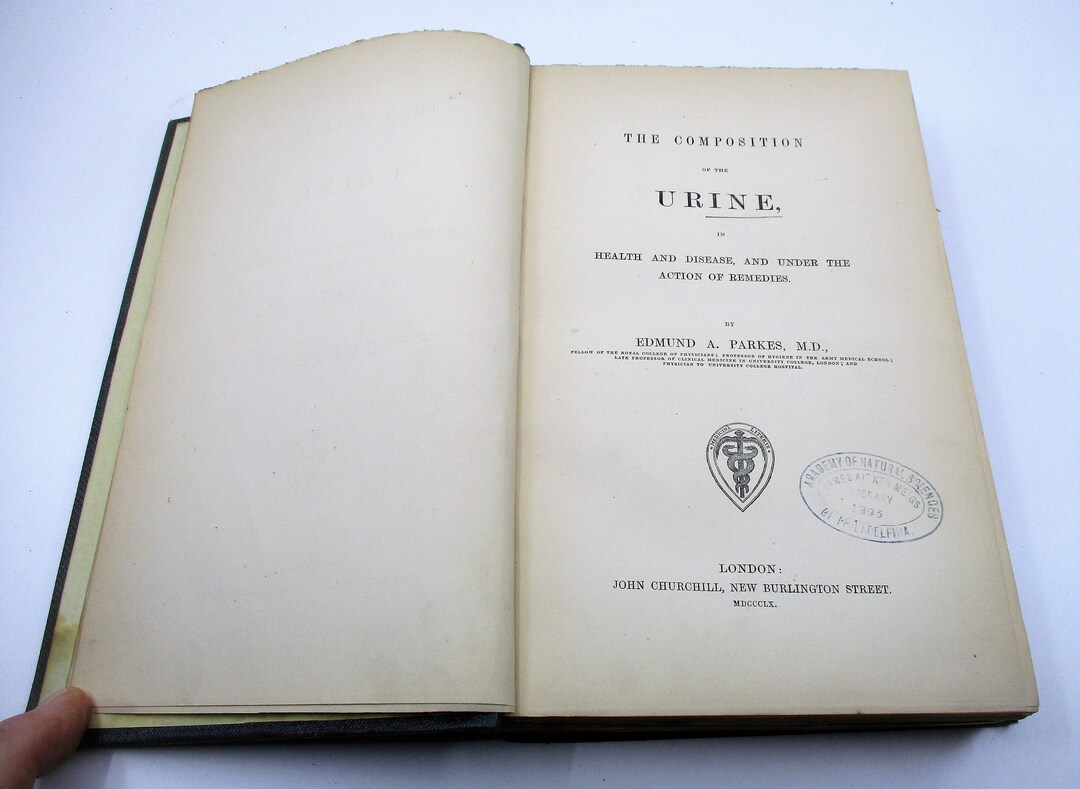 1860 Composition of Urine: Old Medical School Book - Etsy