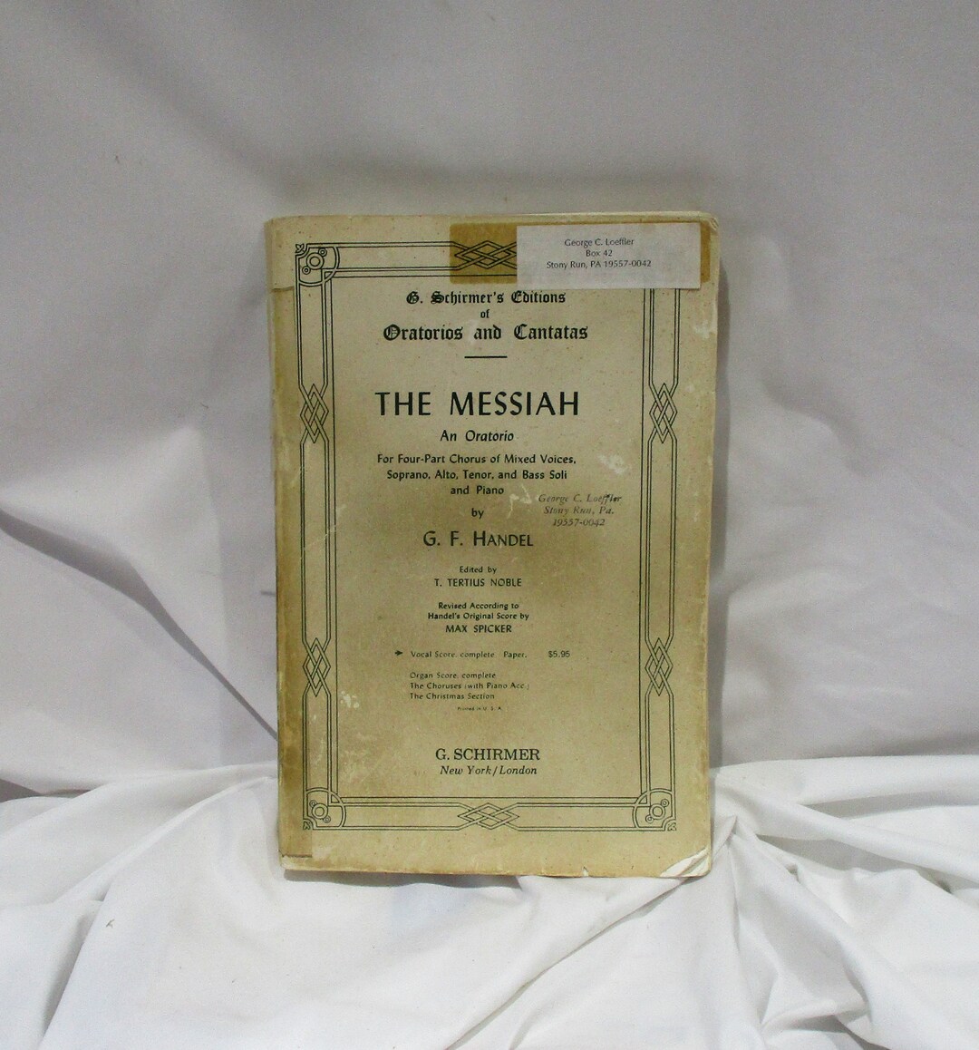 1912 Handel Messiah Vocal Score: 4-part Chorus, Piano - Etsy