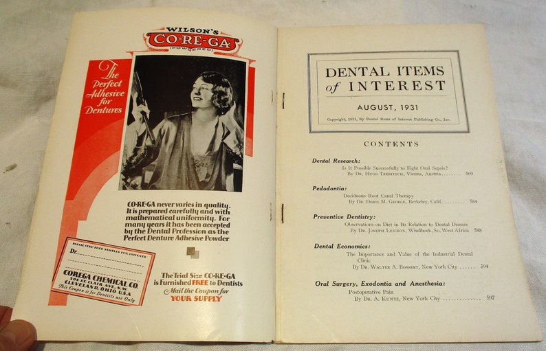 1920s Dental Journal: Antique Dentistry Medical Science Publication - Etsy
