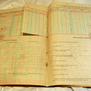 New Jersey 1943 Farm Accounts Ledger, Old Farming Account Book ...