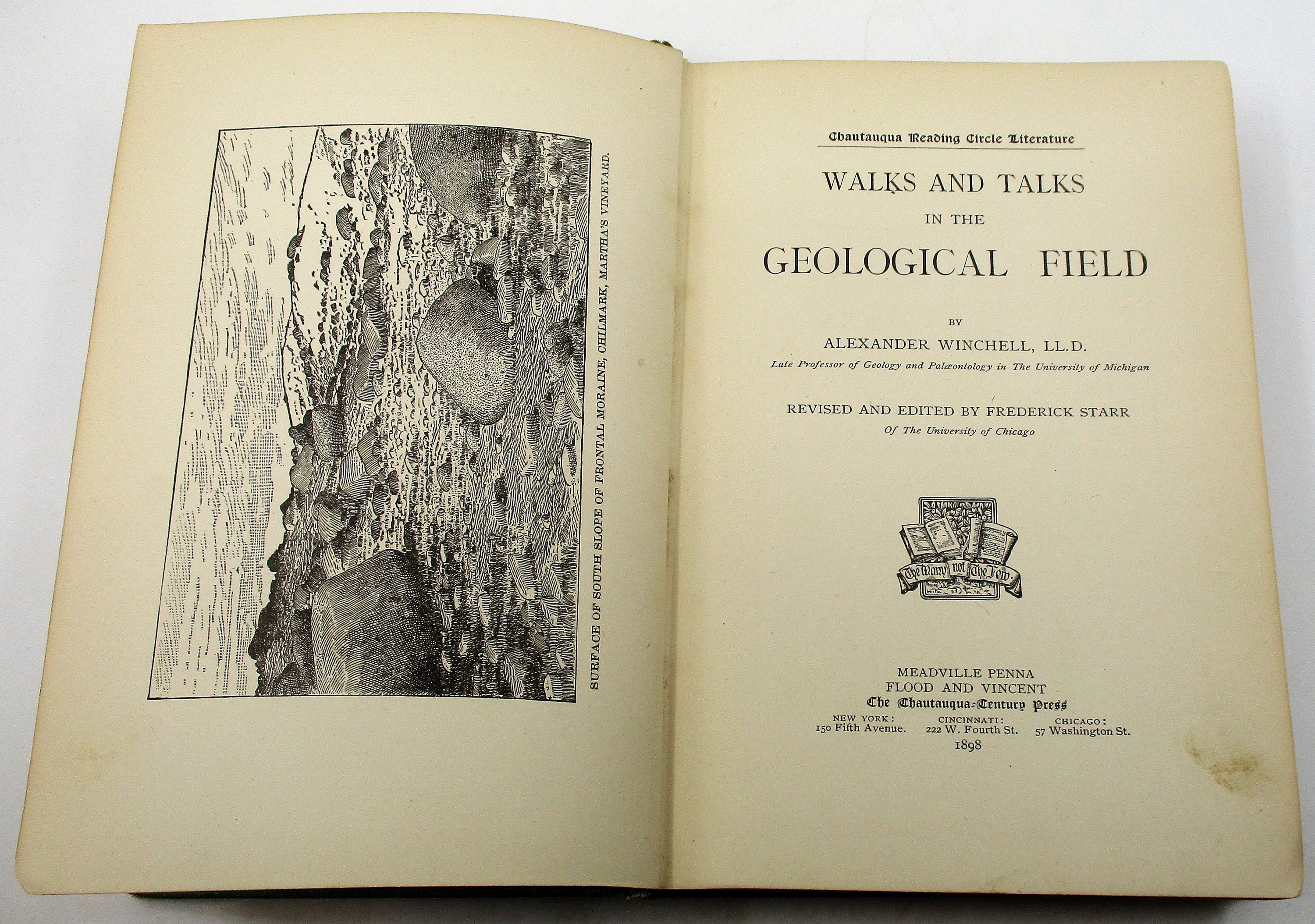 1898 Geology Book, Walks and Talks in the Geological Field, Antiquarian ...