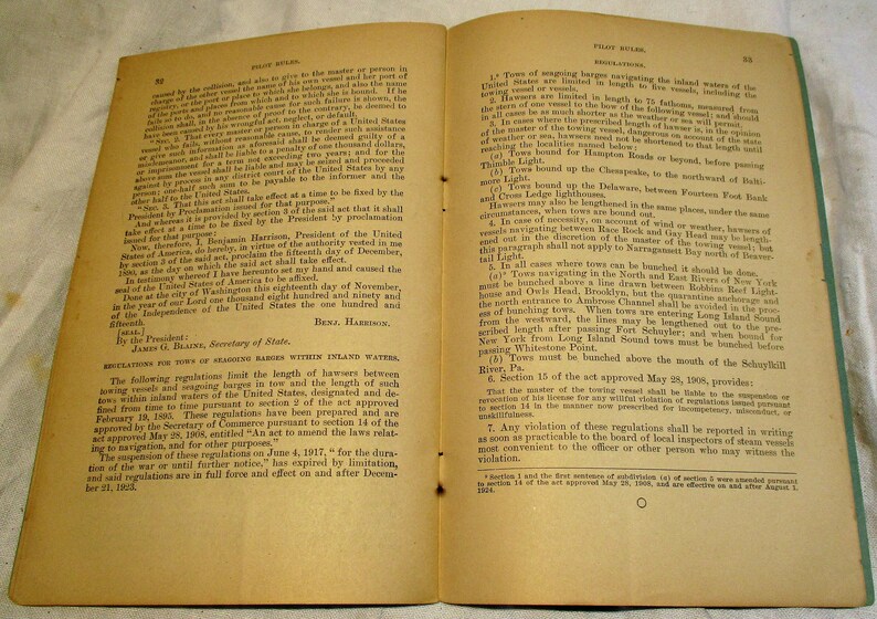 1920s Boating Pamphlet and Letter, Steamboat Inspection Service Booklet ...