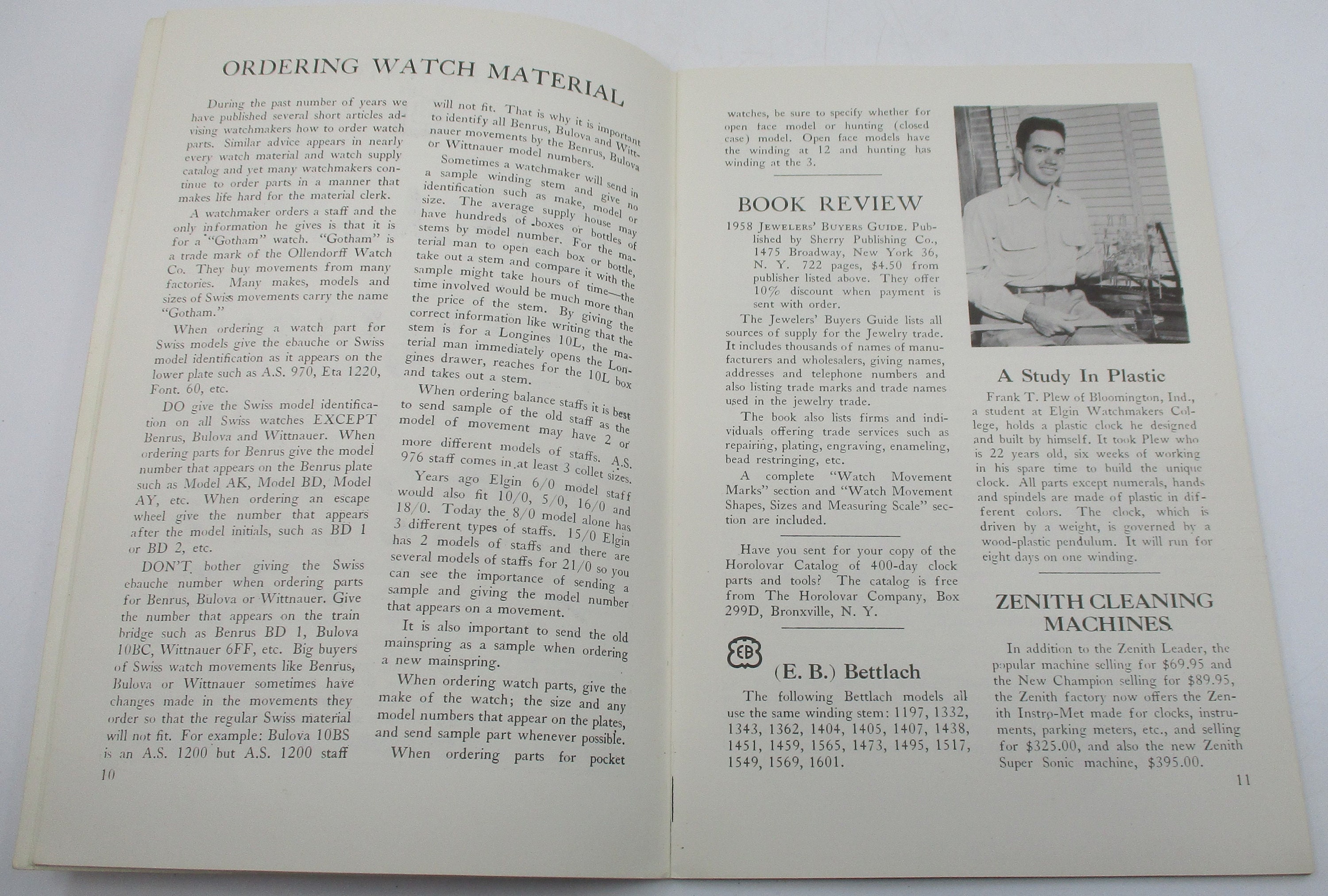1957 Watchmakers' Journal, Watch and Clock Repair Book, Old Reference ...
