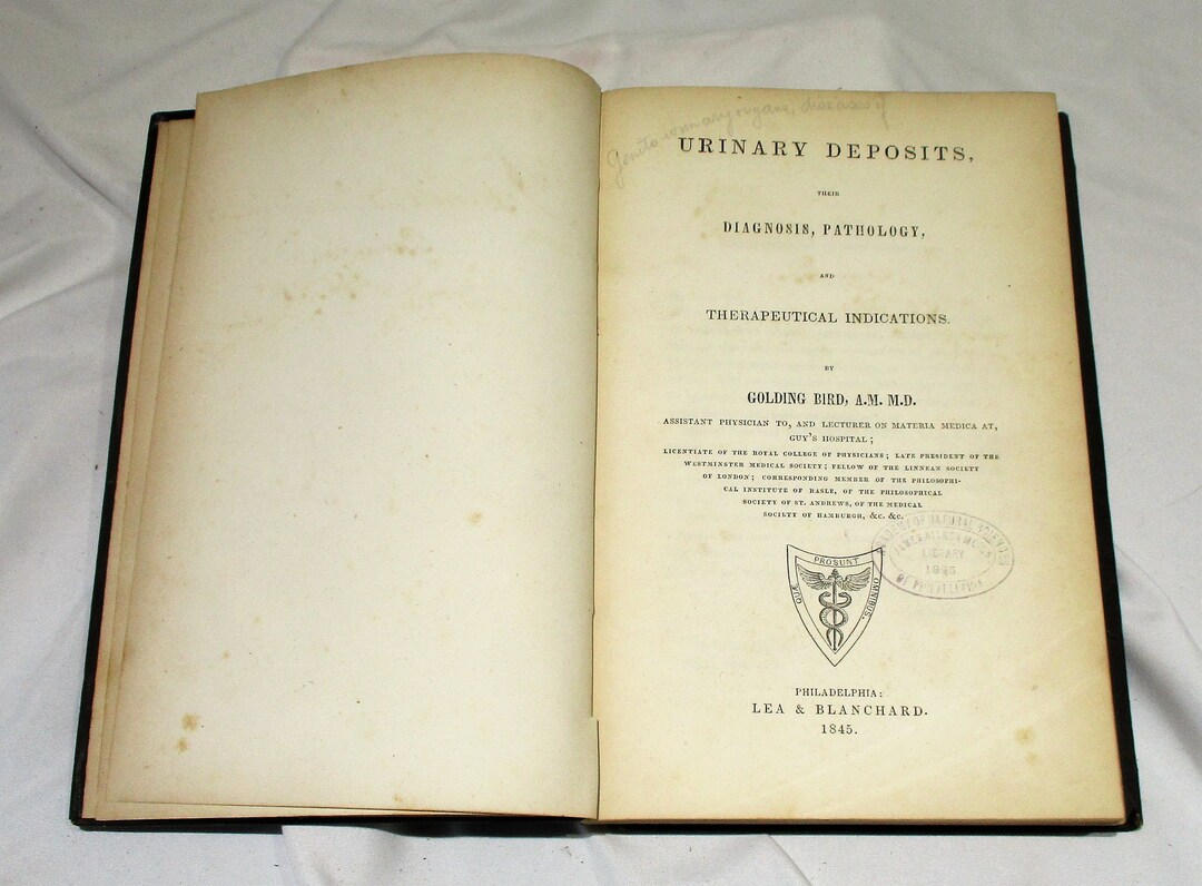 1845 Urinary Deposits, Their Diagnosis, Pathology, and Therapeutical ...