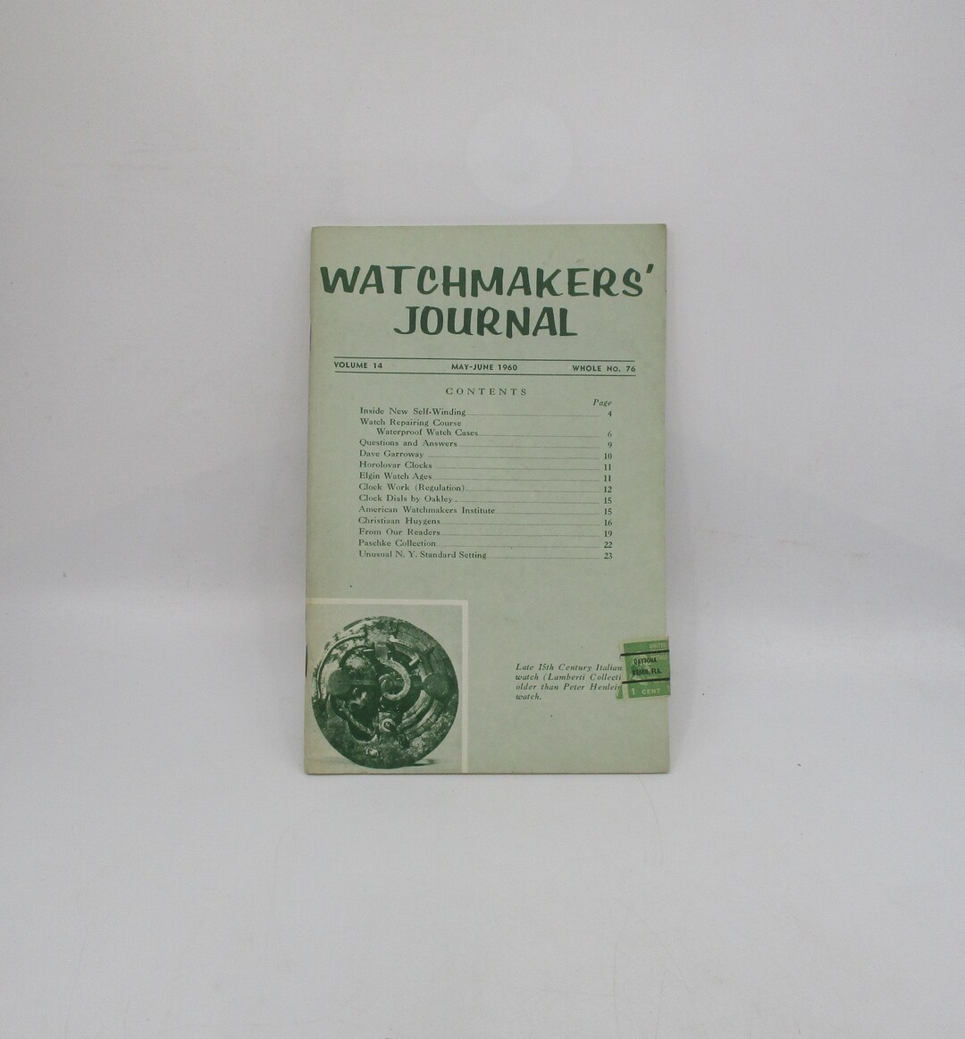 1960 Watchmakers' Journal, Watch and Clock Repair Book, Old Reference ...