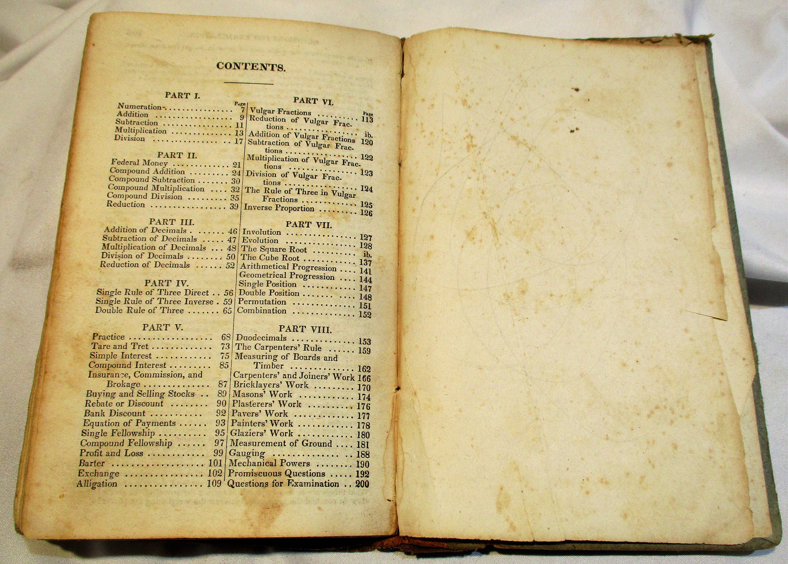 1839 Math Textbook, the Western Calculator, Old Antiquarian Book, Early ...