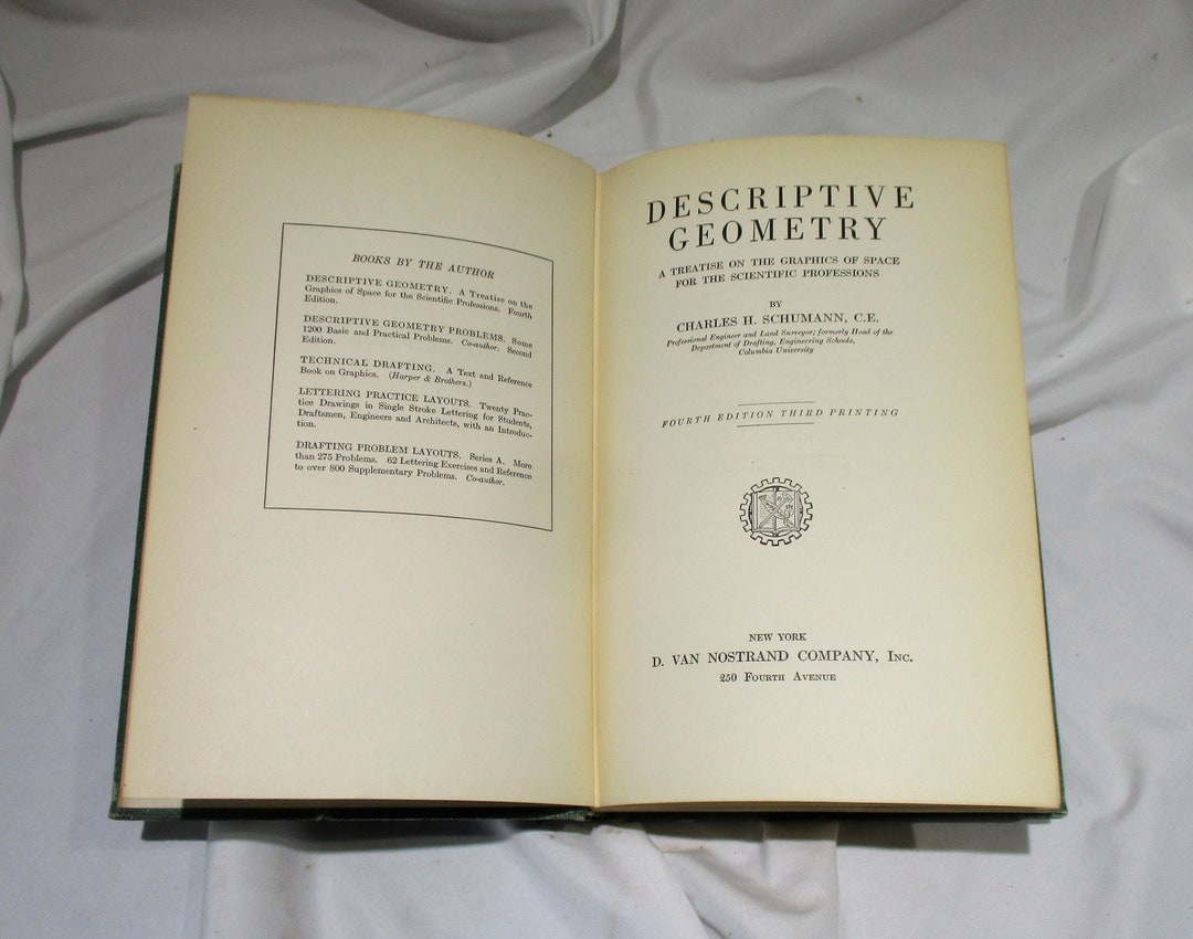 1947 Descriptive Geometry, Old Mathematics Book, Math Textbook ...