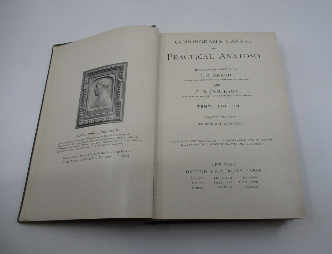 1947 Cunningham's Manual of Practical Anatomy, Surgery, Physiology ...