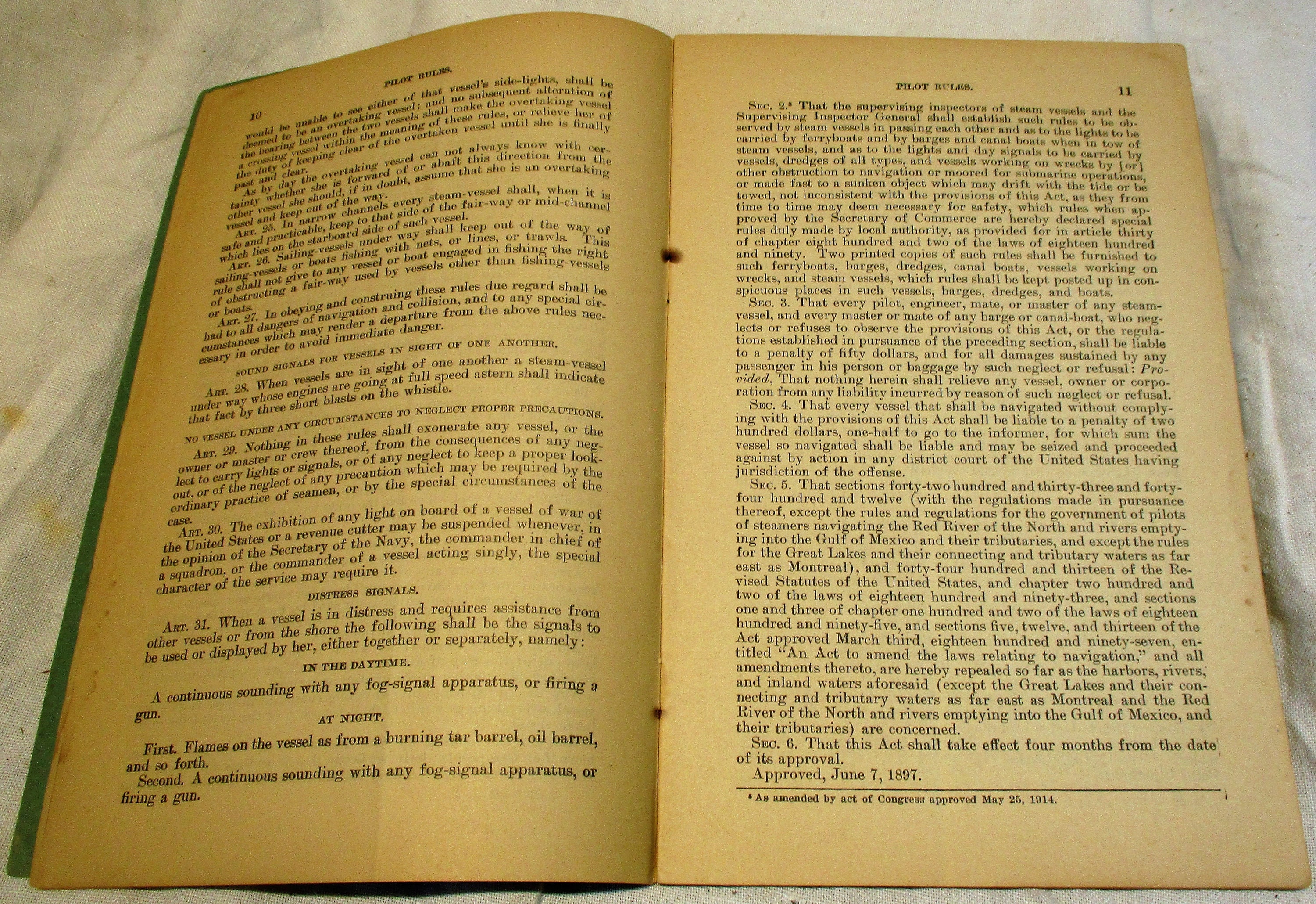 1920s Boating Pamphlet and Letter, Steamboat Inspection Service Booklet ...