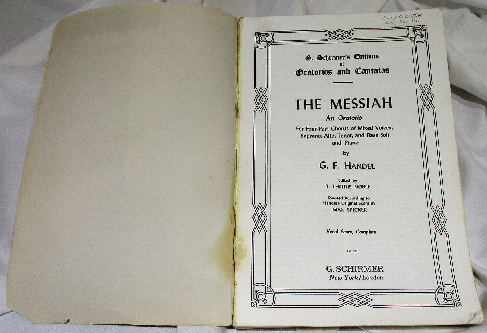 1912 Handel Messiah Vocal Score: 4-part Chorus, Piano - Etsy