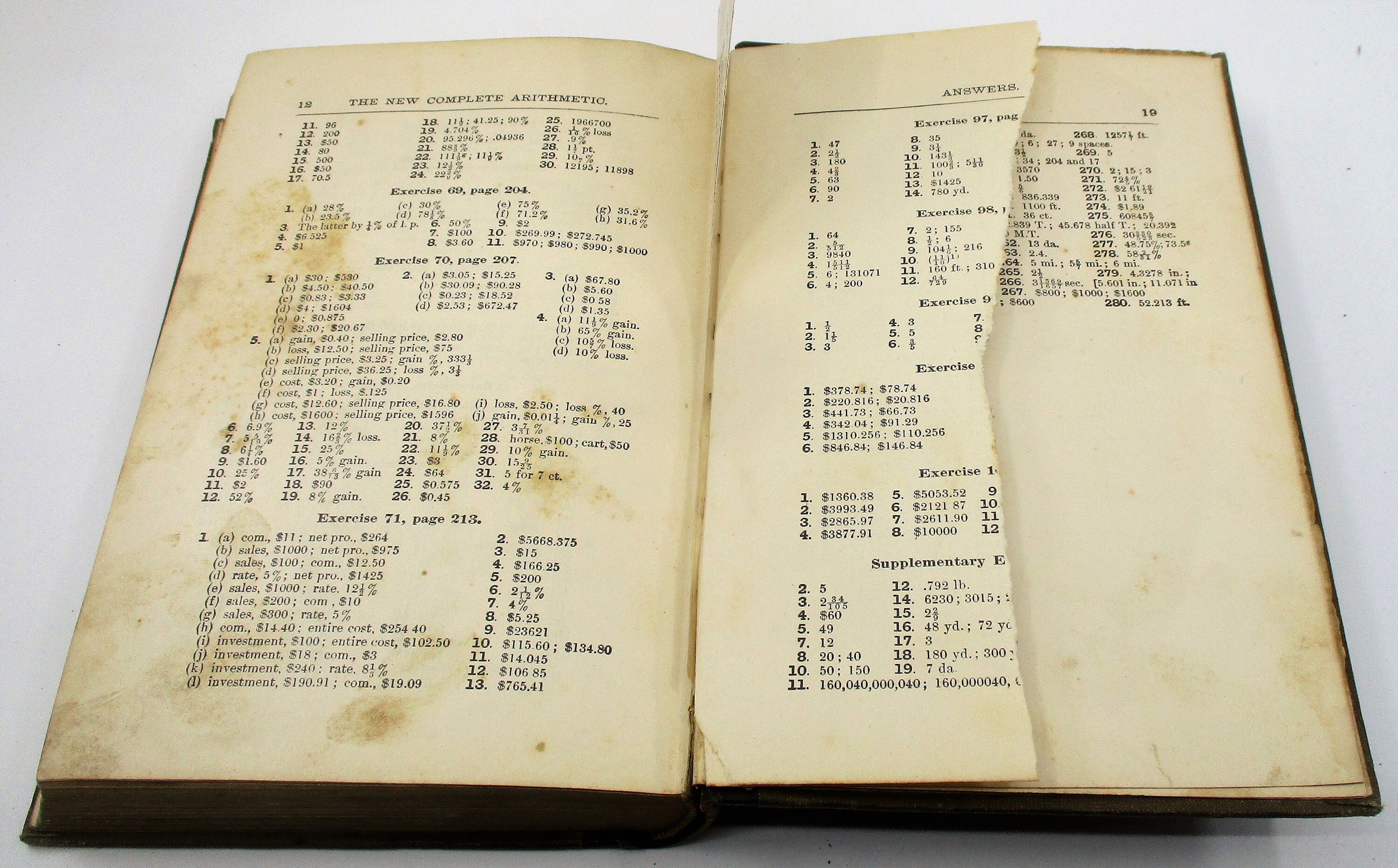 1900 Math Textbook the New Complete Arithmetic Old - Etsy