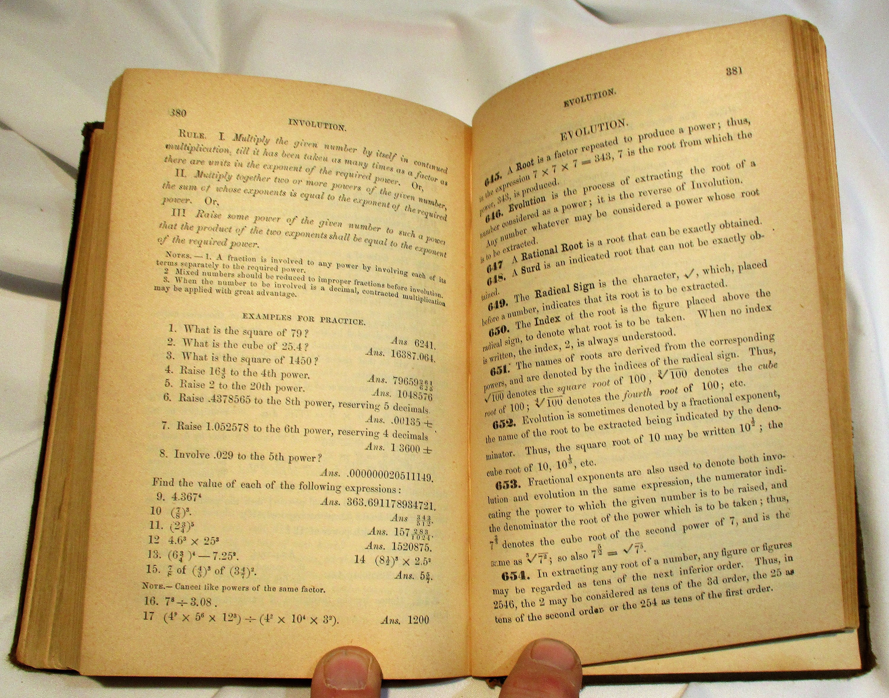 1875 Math Textbook, Progressive Higher Arithmetic Book, Old Antiquarian ...