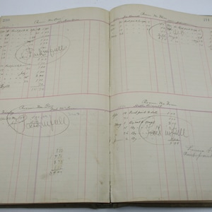 1884-1891 Antique Cloth Ledger, General Store or Grocery Ledger, 19th ...