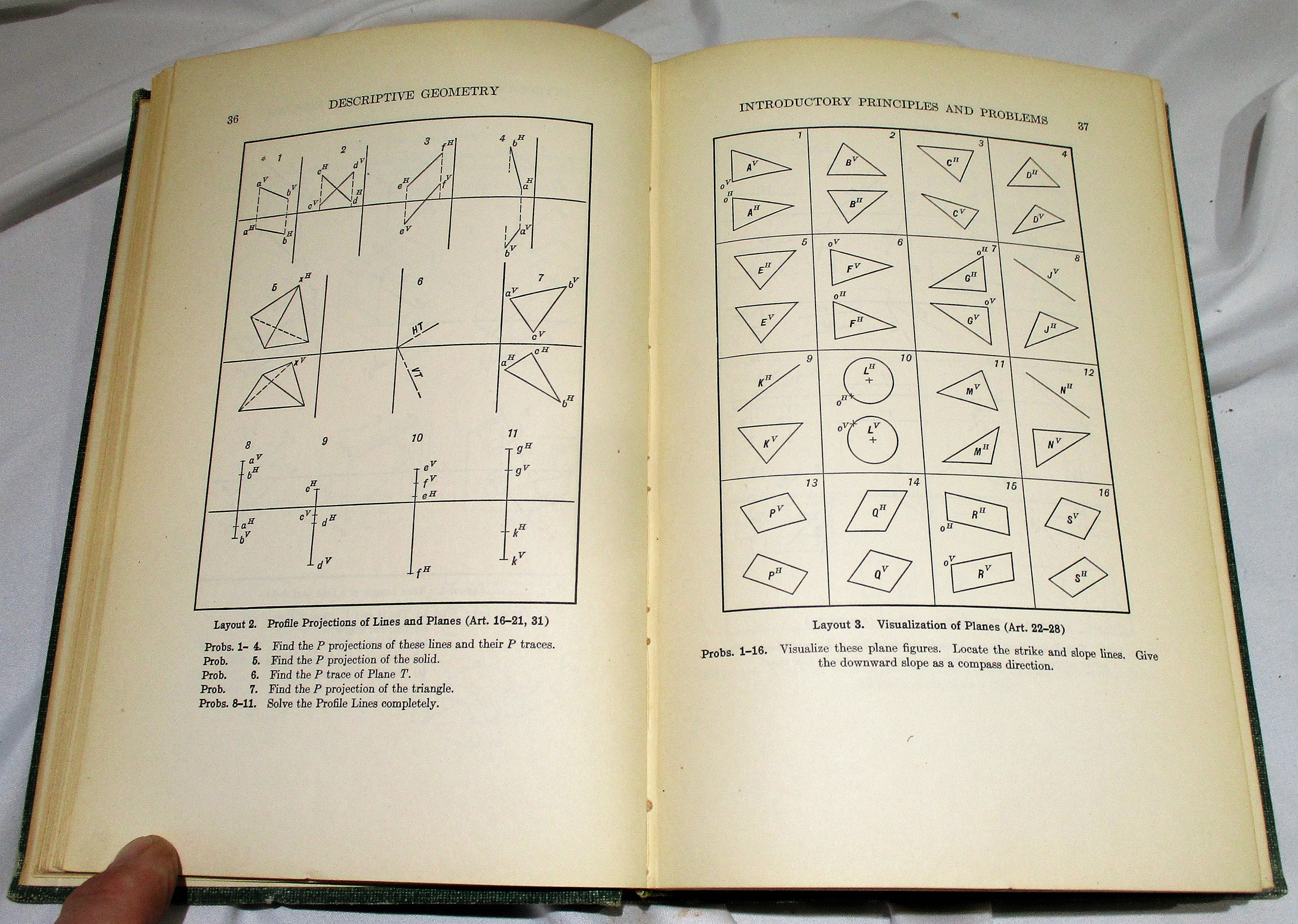 1947 Descriptive Geometry, Old Mathematics Book, Math Textbook ...