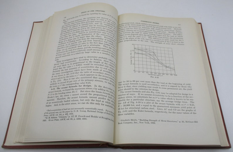 1957 Architectural and Civil Engineering Book, Design of Steel ...