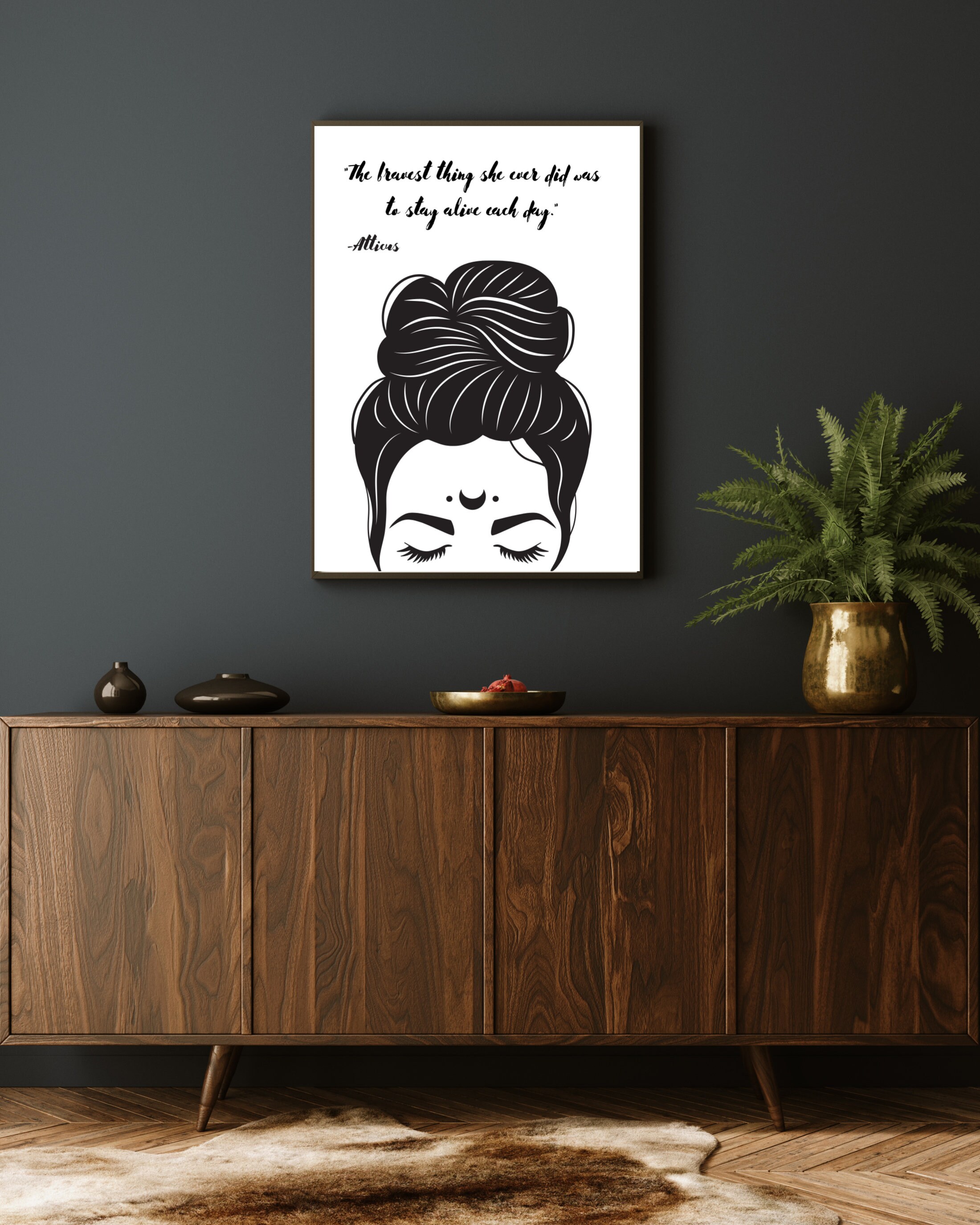 Atticus Quote Moon Goddess Digital Print Motivational - Etsy