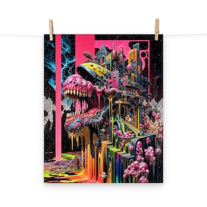 Neon Dripworld Citadel - 16" X 20" Wall Art Matte Poster - Etsy