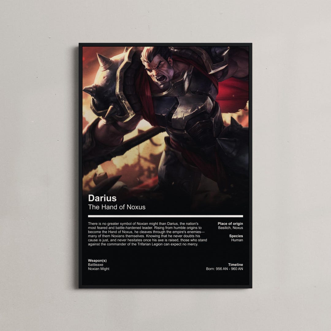 League of Legends Darius Poster Lol Poster Print Gaming Poster Gaming ...