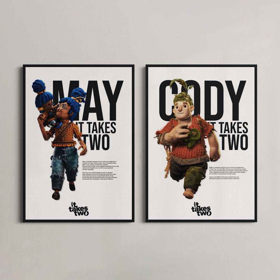 It Takes Two May & Cody Posters Light - Minimalist It Takes Two ...