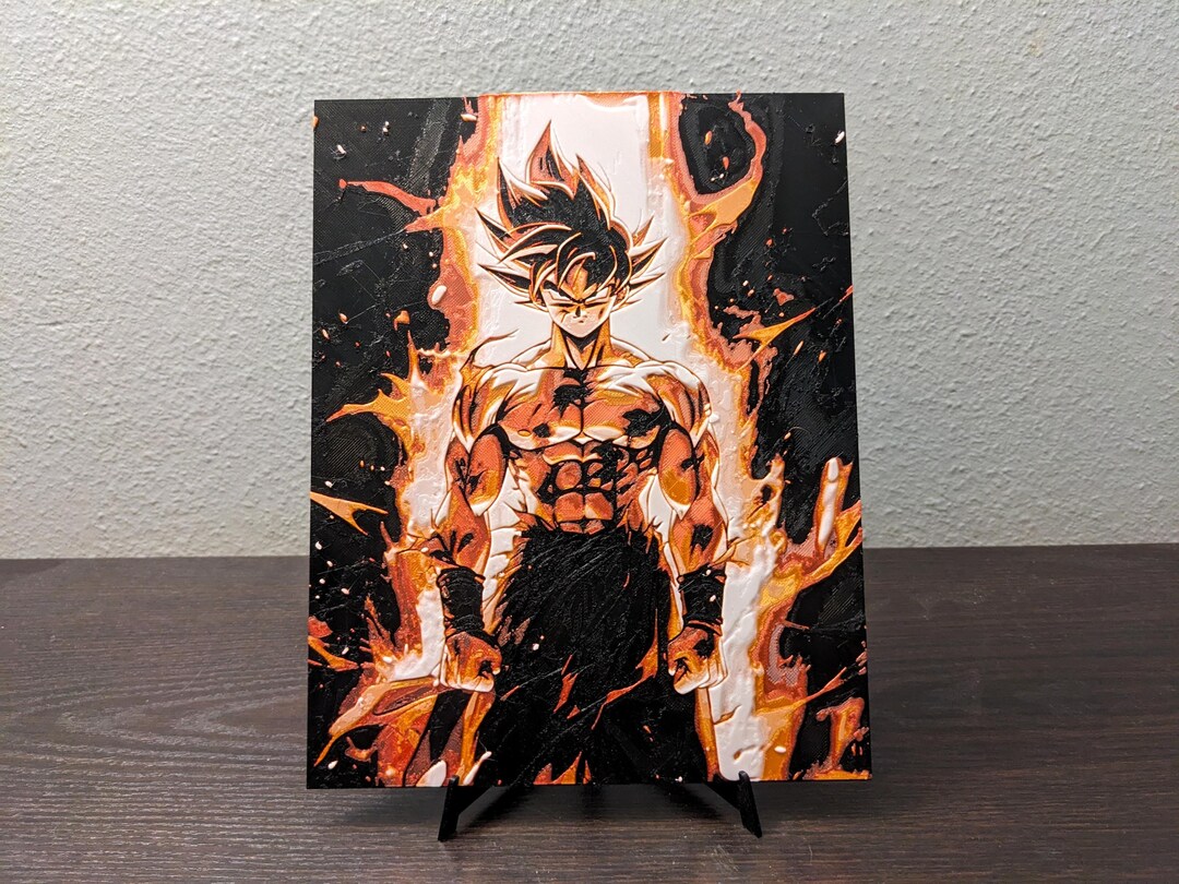 Goku Fire Super Saiyan 3D Poster Dragon Ball Z GT Super Textured 3D Art ...