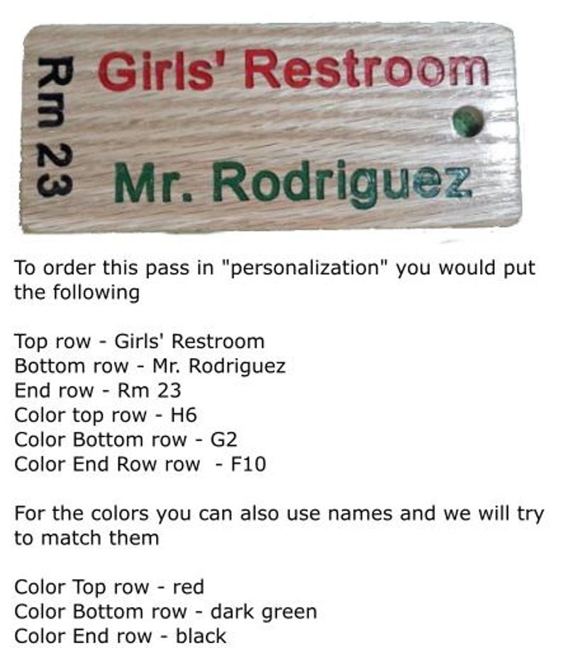 School Hall Passes Restroom Nurse Library Pases Escuela Pasillo Baño ...