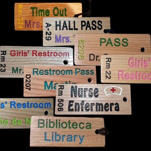 School Hall Passes Restroom Nurse Library Pases Escuela Pasillo Baño ...