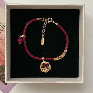 Sterling Silver Red String Bracelet/18k Gold Plated String Bracelet ...