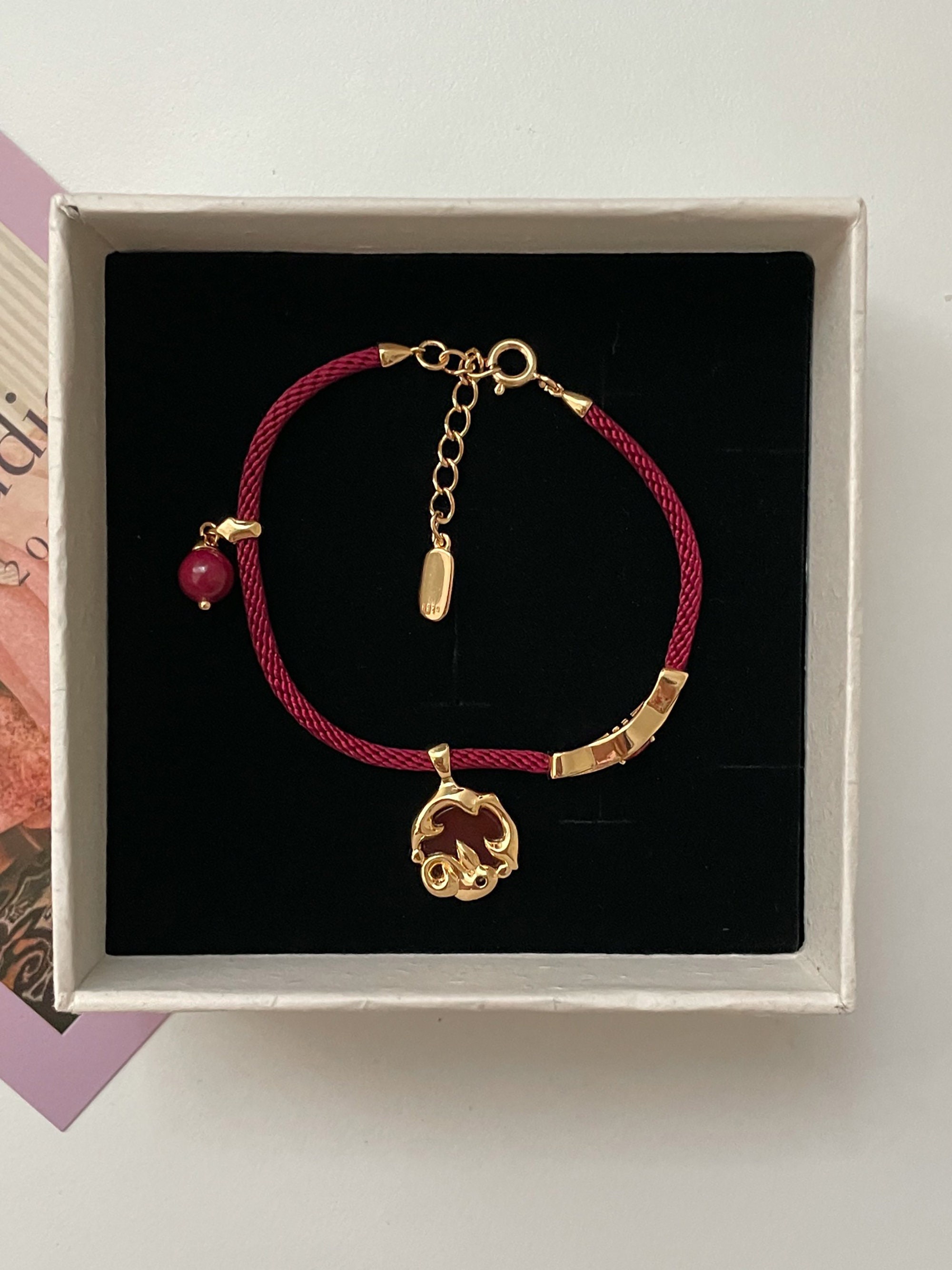 Sterling Silver Red String Bracelet/18k Gold Plated String - Etsy