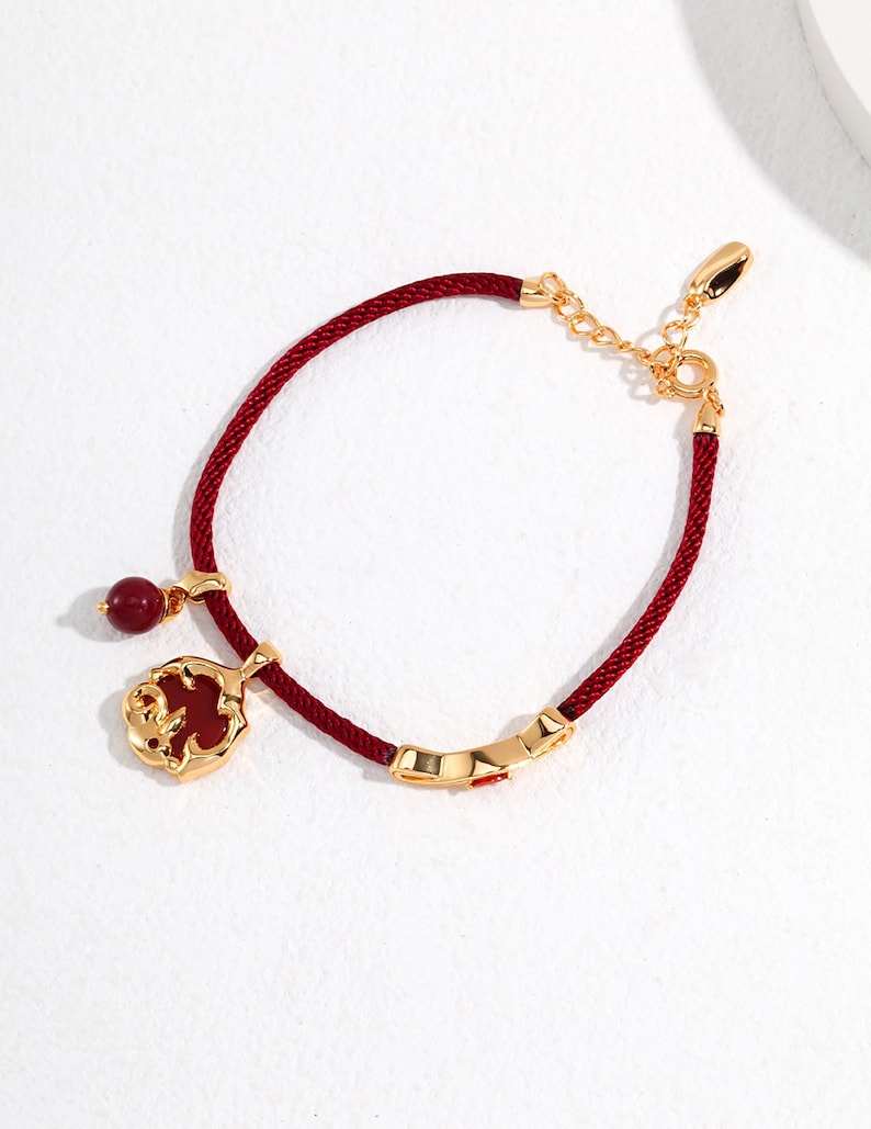 Sterling Silver Red String Bracelet/18k Gold Plated String Bracelet ...