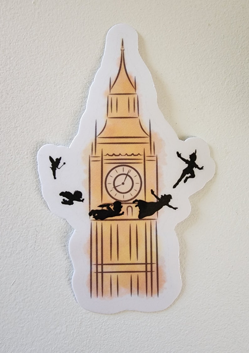 Peter Pan Flying Over Big Ben Peter Pan Vinyl Sticker - Etsy