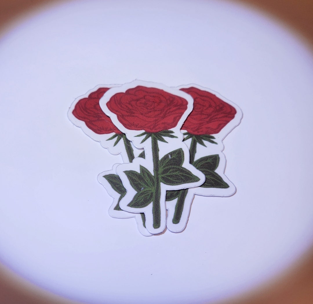 Rose Vinyl Sticker, Hand-drawn Sticker - Etsy