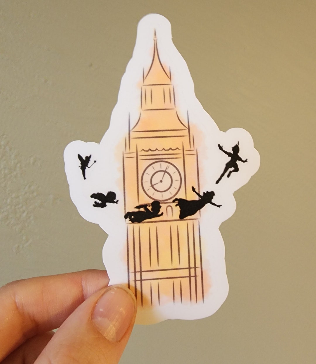 Peter Pan Flying Over Big Ben - Peter Pan Vinyl Sticker - Etsy