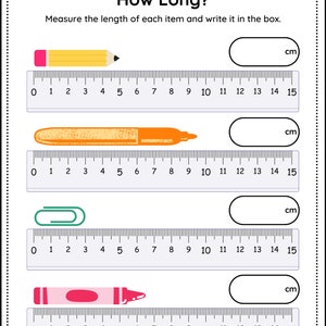 Ruler Measuring Practice Worksheet - Etsy