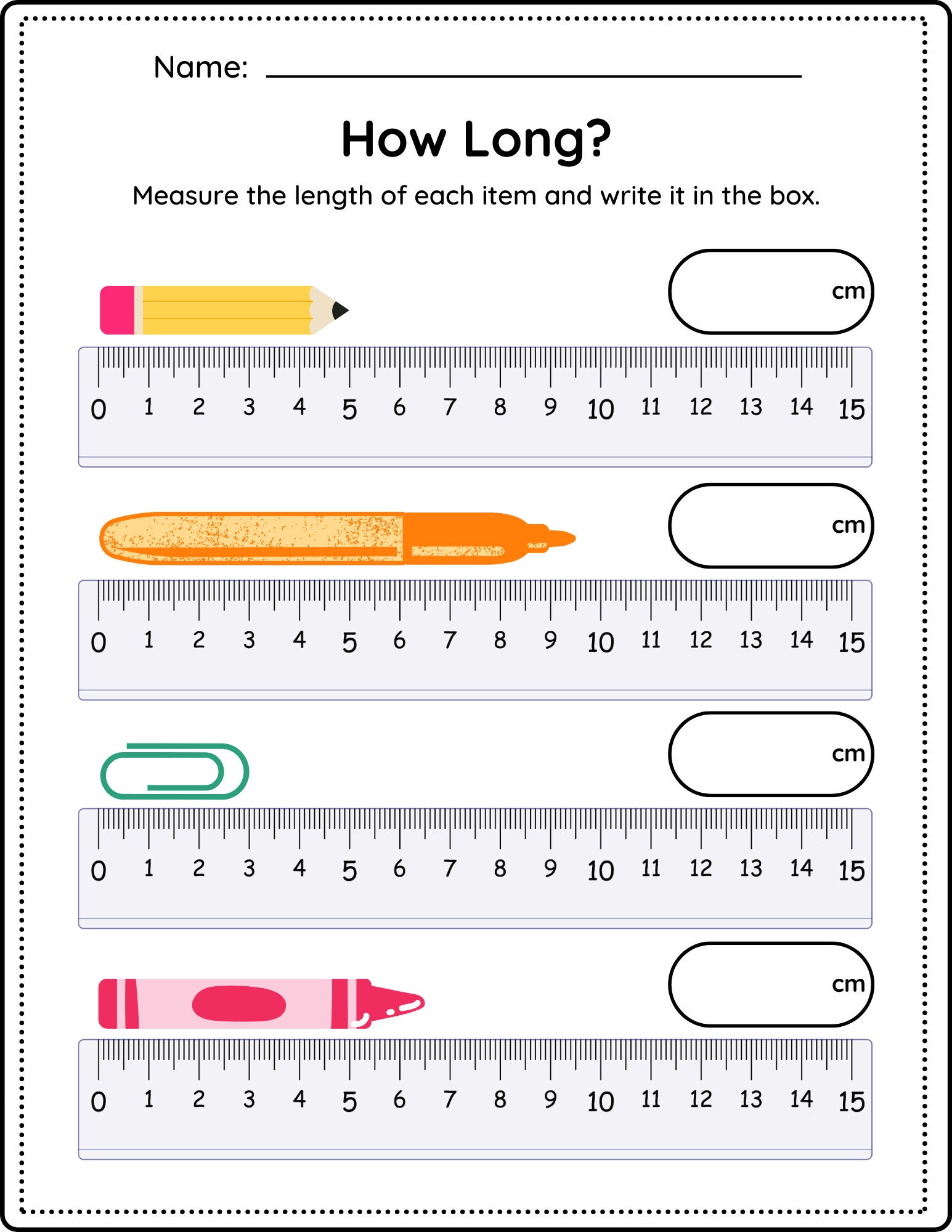 Ruler Measuring Practice Worksheet - Etsy