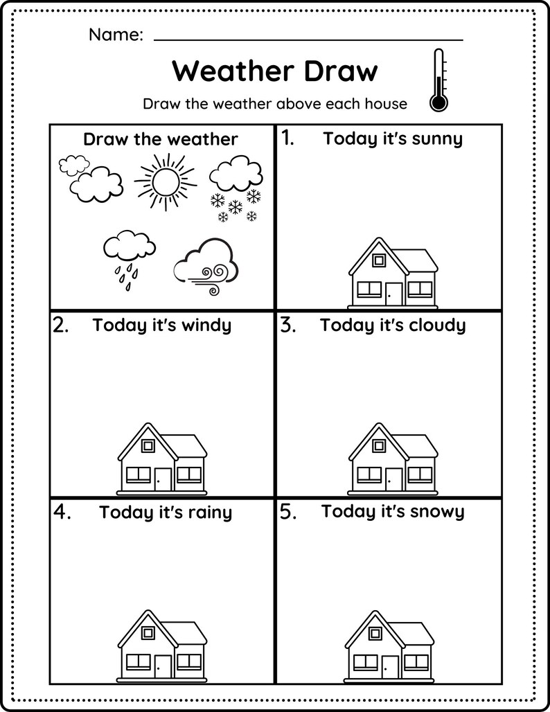 Weather Draw Worksheet - Etsy Hong Kong