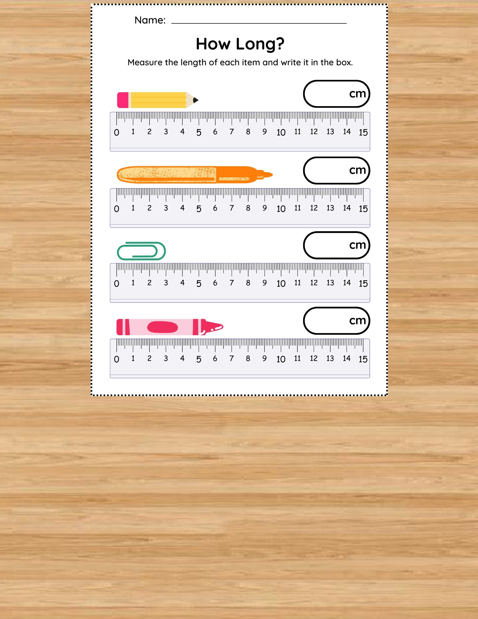 Ruler Measuring Practice Worksheet - Etsy