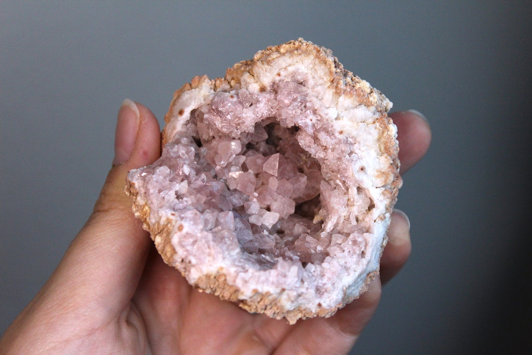 Pink Amethyst Crystal Geode Half - Etsy