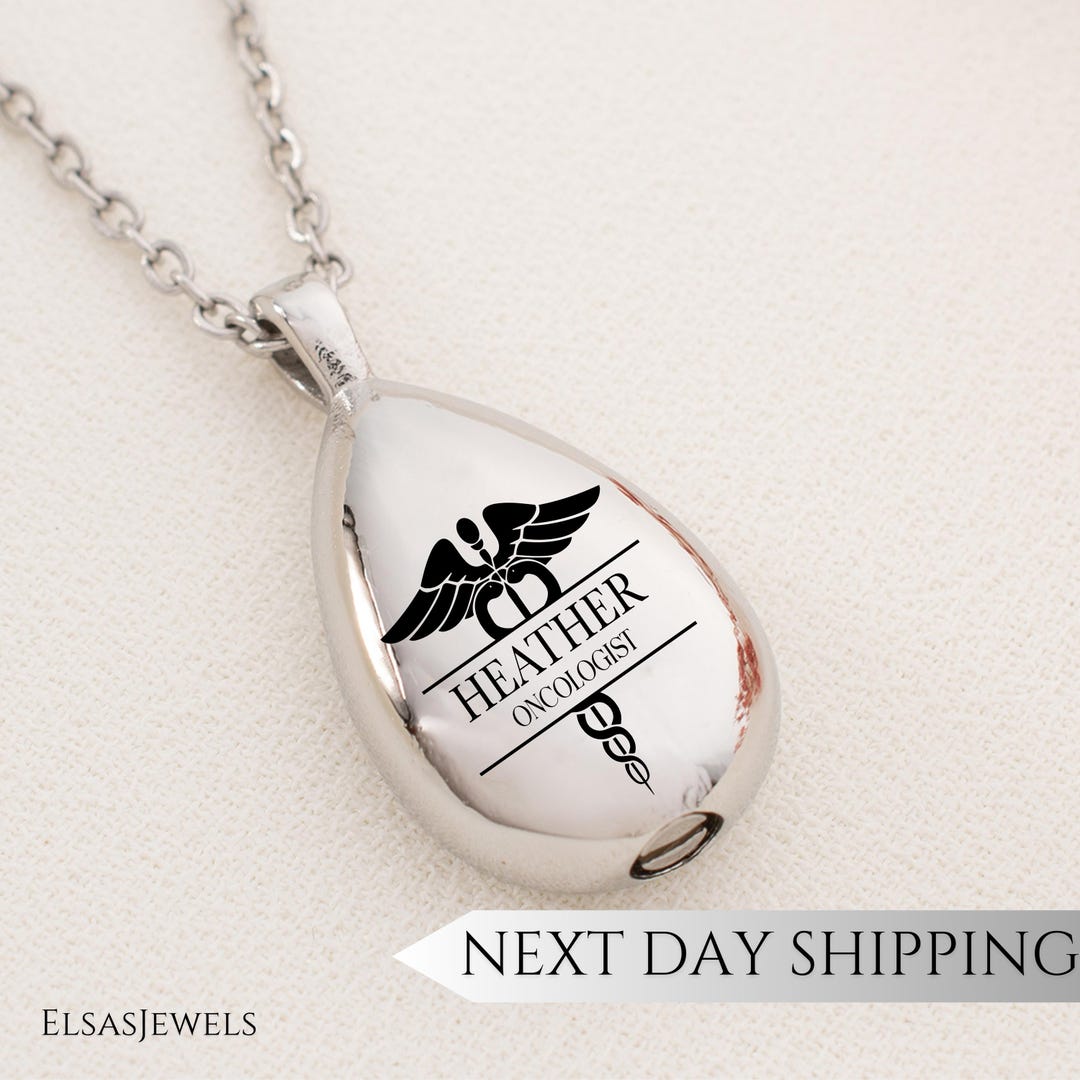 Custom Medical Caduceus Urn Necklace, Cremation Necklace, Pendant for ...