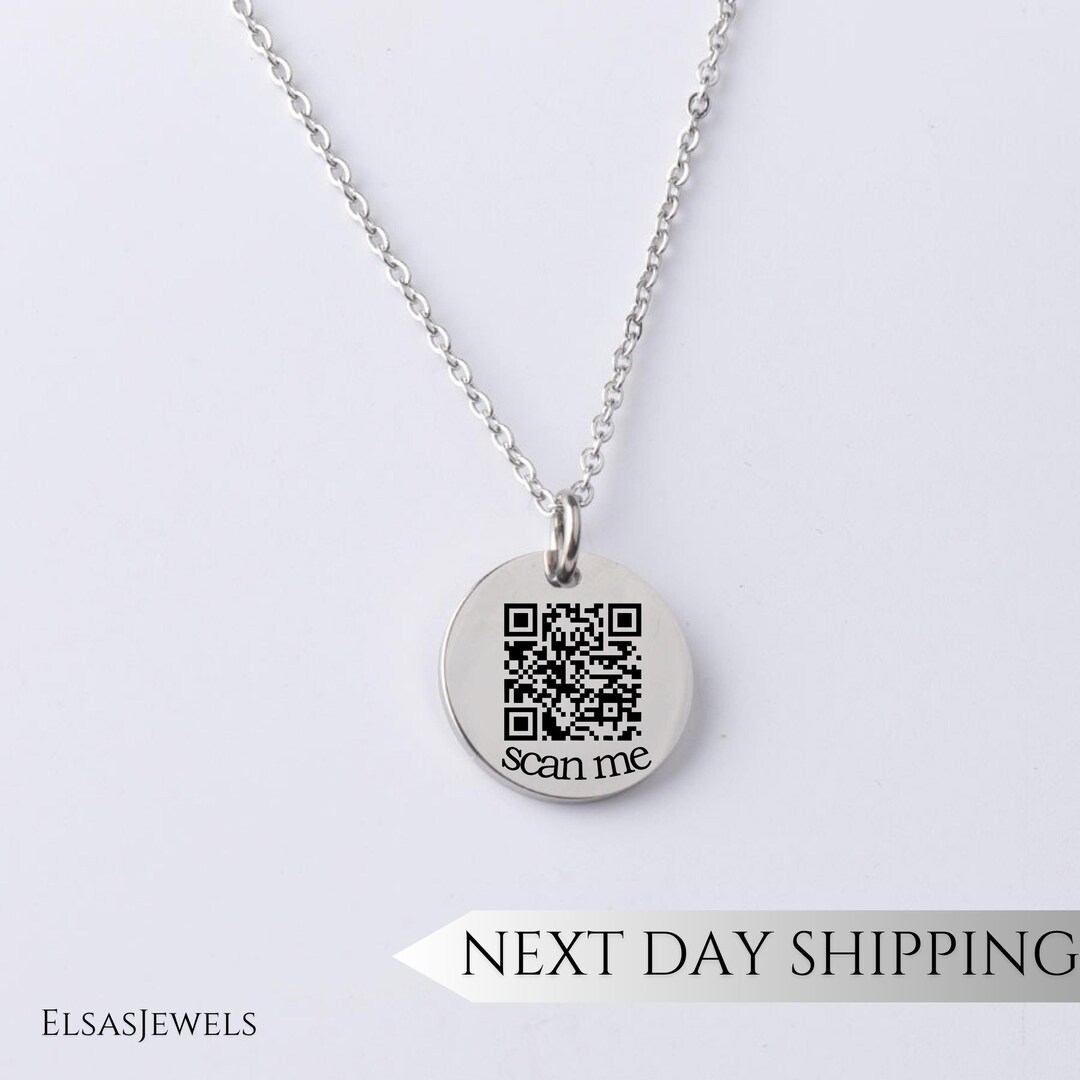 Personalized QR Necklace, Secret Message Necklace Gold-silver-rose Gold ...