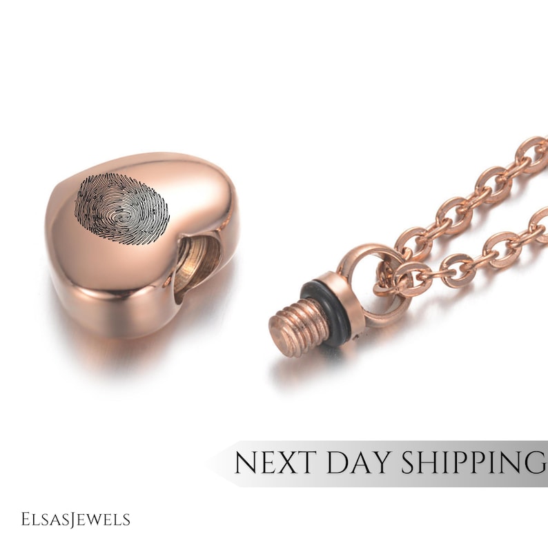 Personalized Fingerprint Urn Necklace, Custom Engraved Fingerprint for ...