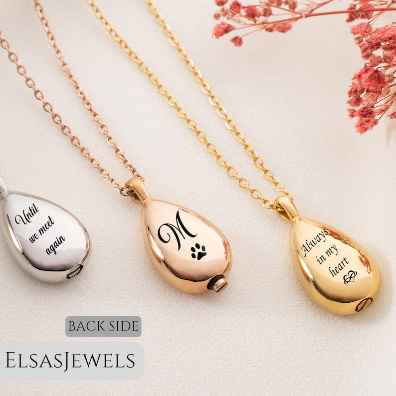 Personalized Name Infinity Gold Urn Necklace, Infinity Drop Urn ...