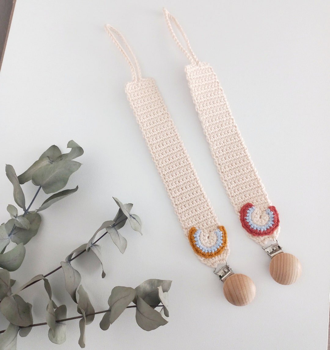 PATTERN | Pacifier Clips | Rainbow Pacifier Clips | Crochet Pattern ...