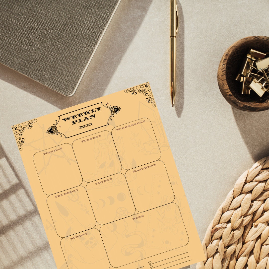 Printable Witch Weekly Planner 2023 Digital Download Witchy - Etsy
