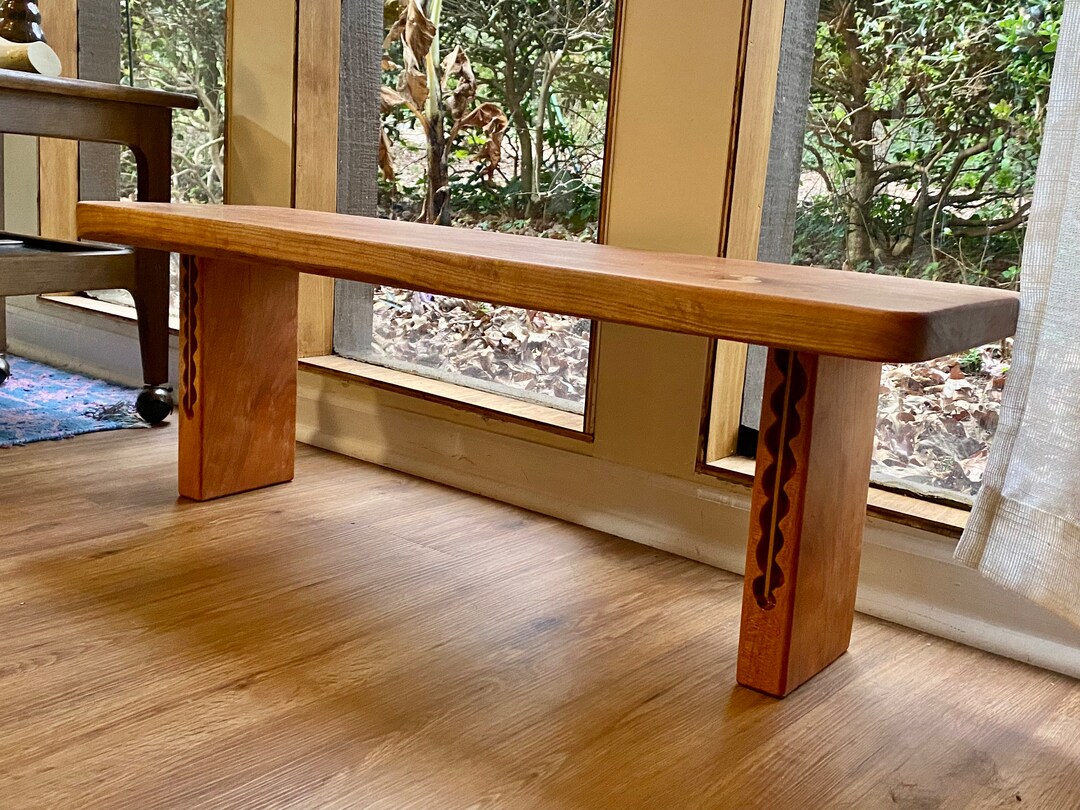Cherry Bench | White Oak Inlays | Wooden Bench | Natural Wood Bench ...