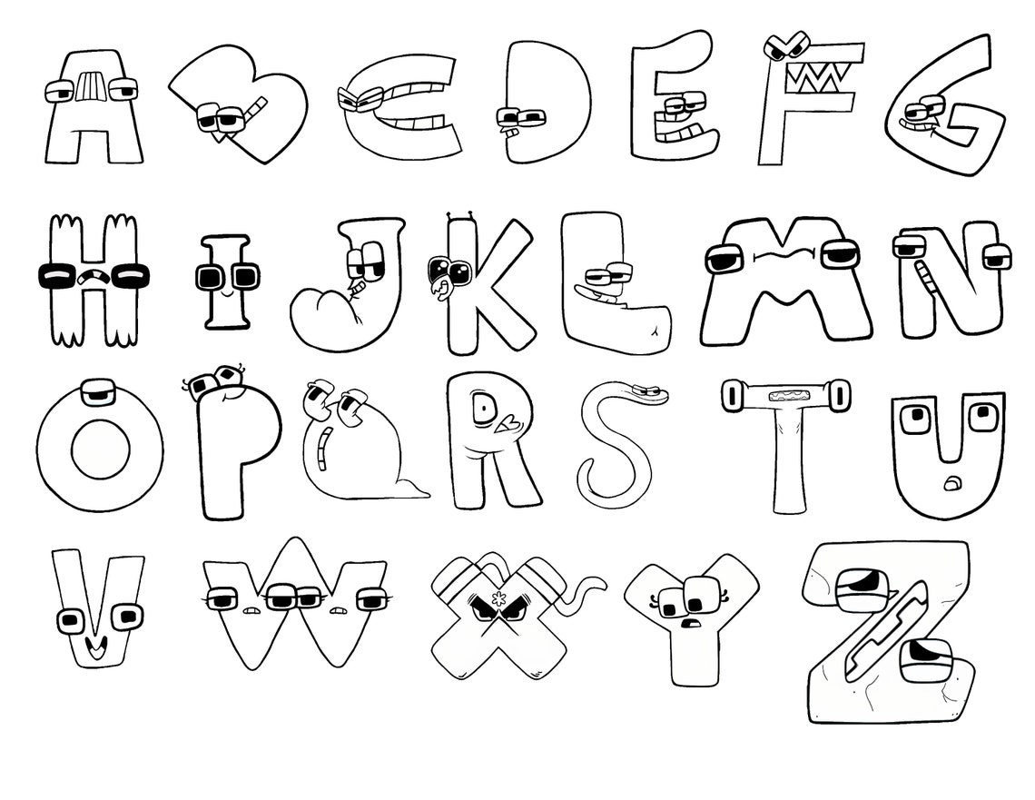 Alphabet Lore Children's Coloring Page | All Letters | Printable - Etsy