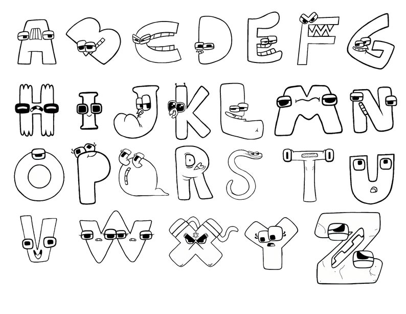 Alphabet Lore Children's Individual Letters Coloring Pages | All ...
