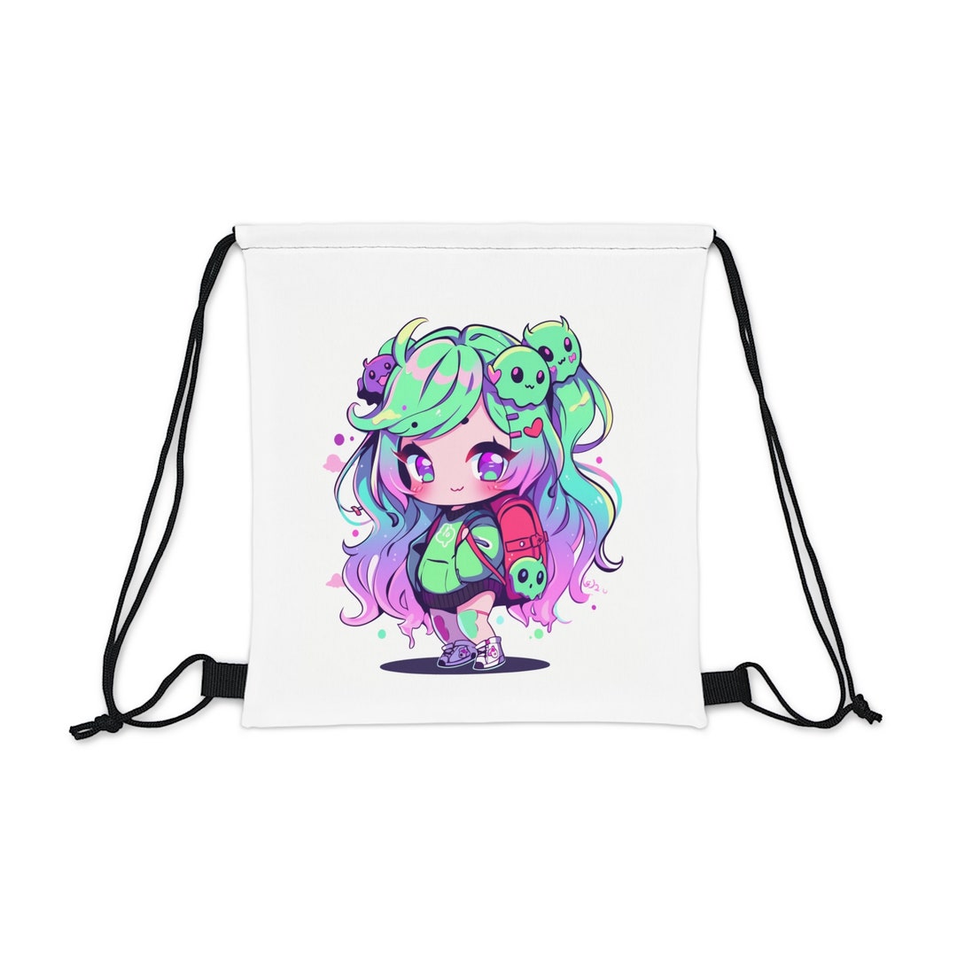 Retro Spooky Girl - Cute Anime Design - Outdoor Drawstring Bag - Etsy