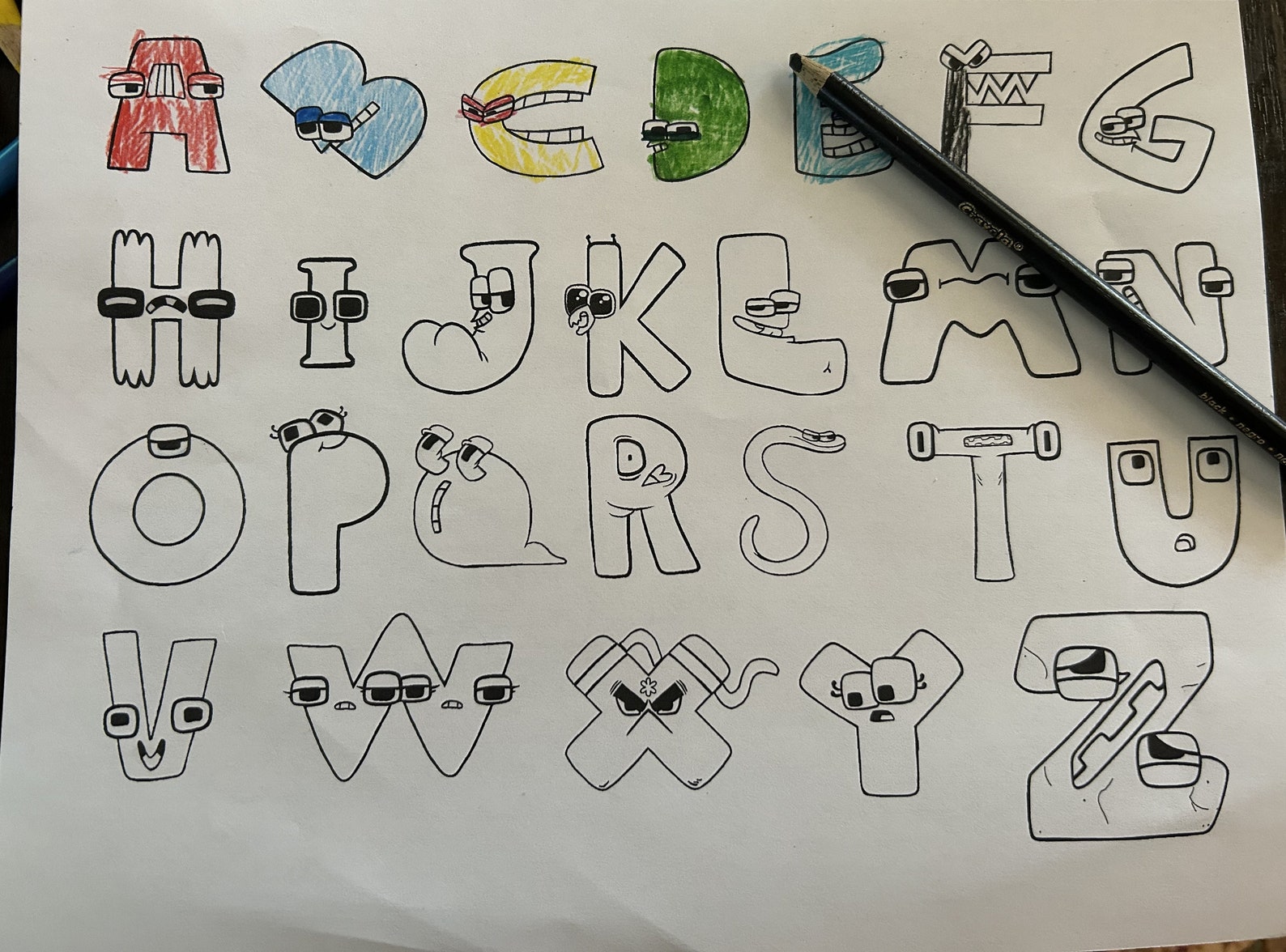 Alphabet Lore Children's Coloring Page | All Letters | Printable - Etsy