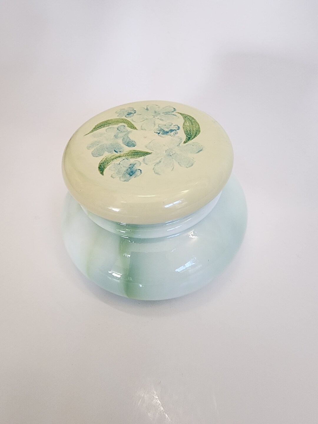Vintage Avon Skin Softener Milk Glass Jar With Flower Design Lid - Etsy