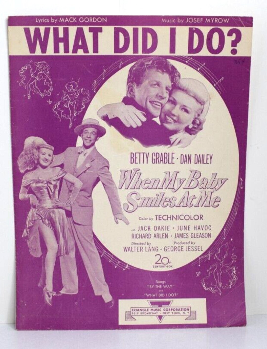 1948 Sheet Music Blues What Did I Do Betty Grable Dan Dailey Mack ...